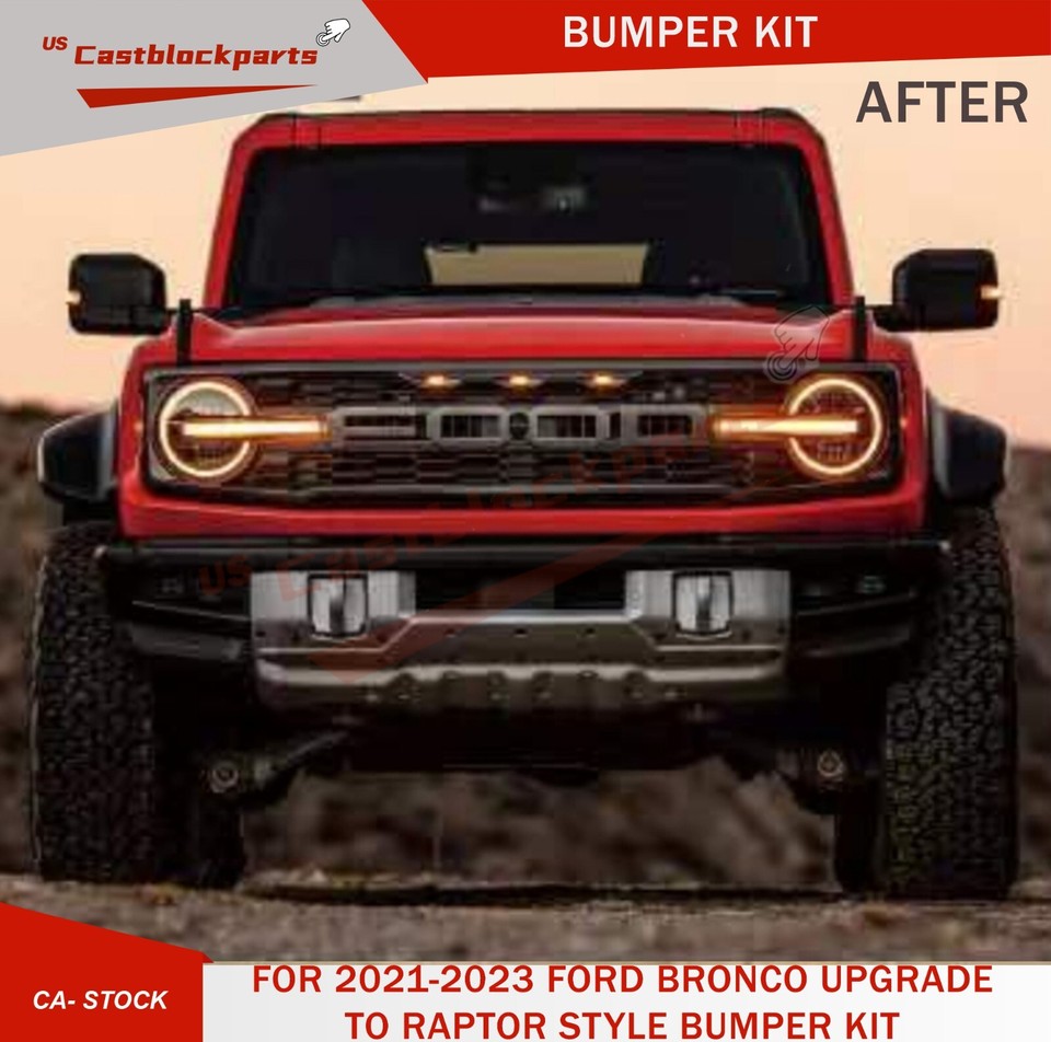For 2021 2022 2023 Ford Bronco to Raptor Look Bumper Fender Hood Body ...