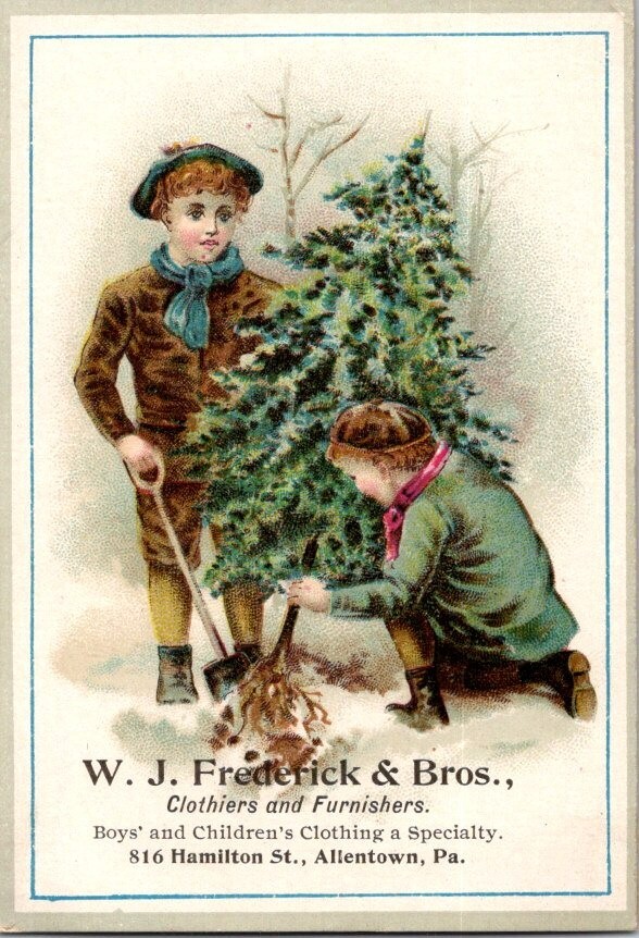 Antique Victorian Trade Card Advertising Frederick Clothier Furnishers ...