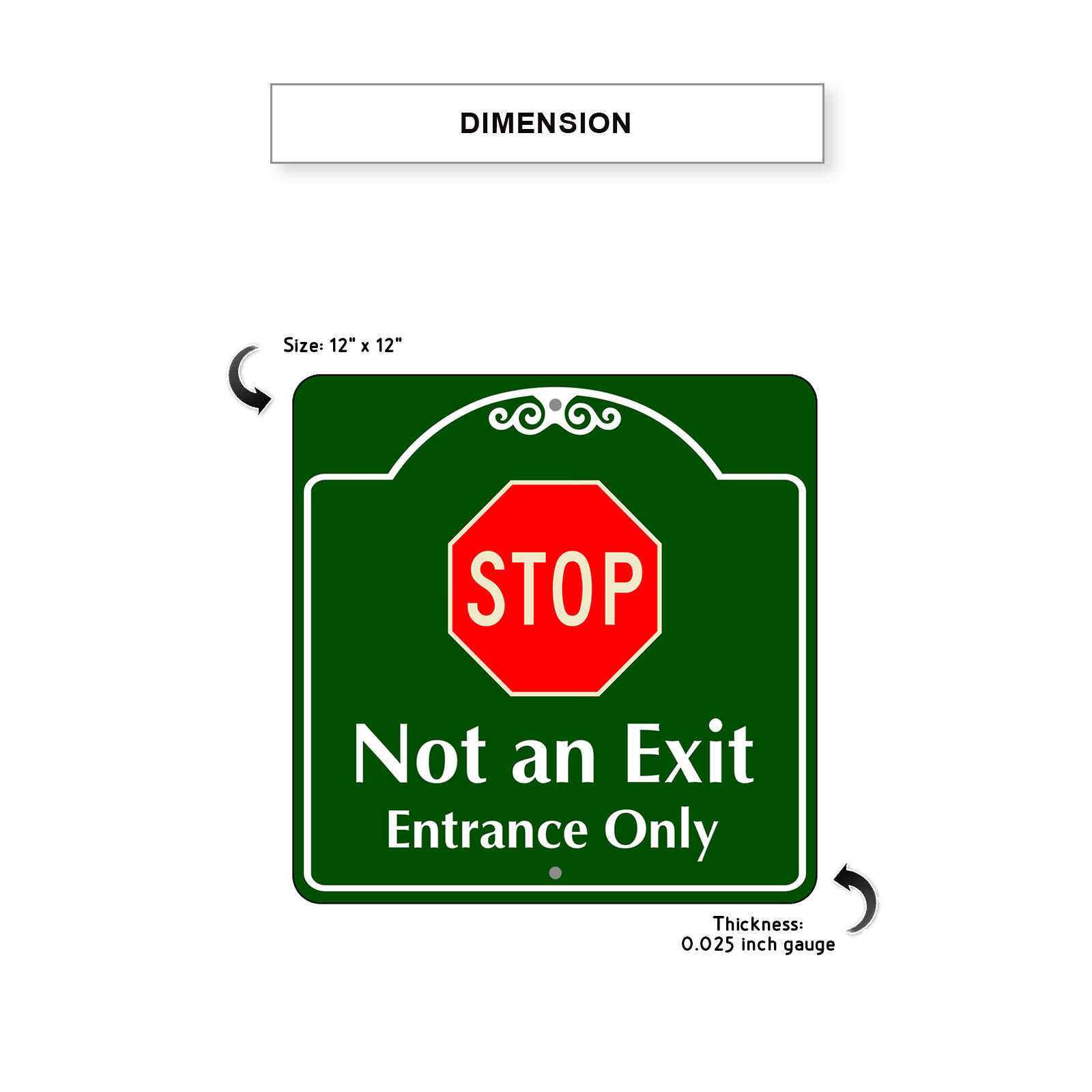 Stop Not an Exit Entrance Only Unique Novelty Aluminum Metal Sign 12 ...