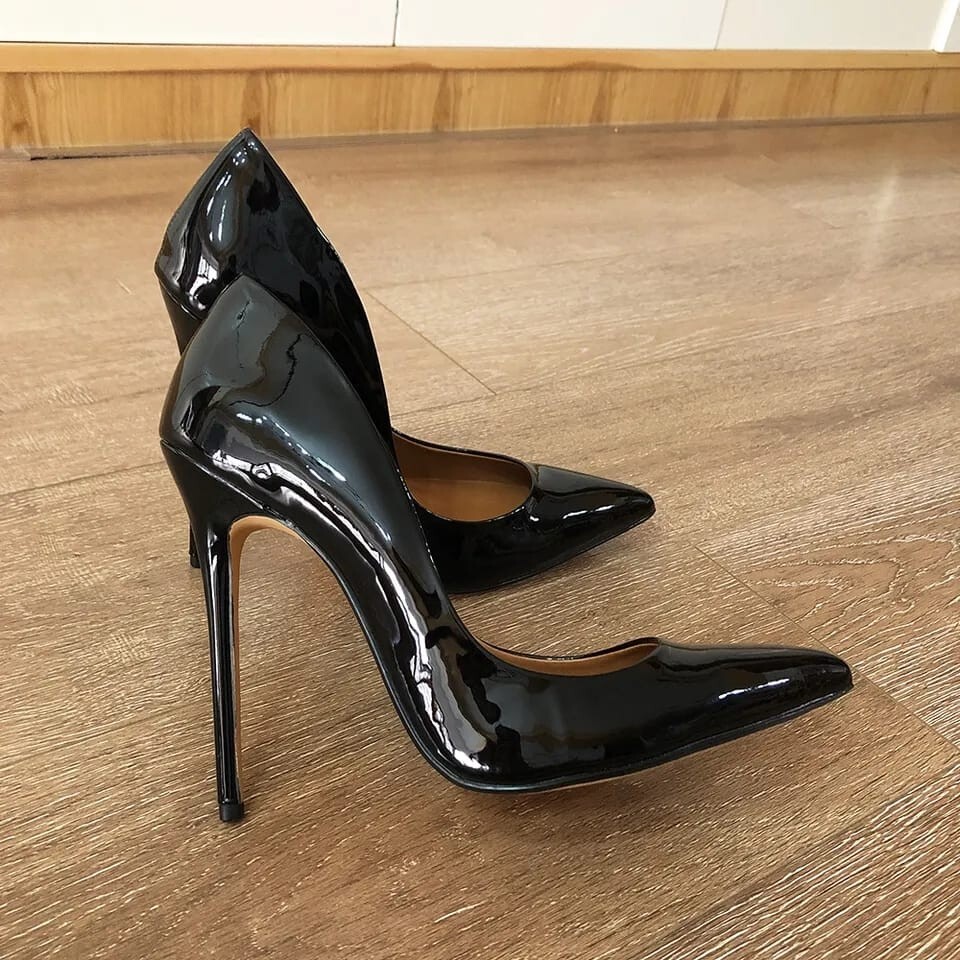 New Women Black High Heels Pointed Toe Stilettos Sexy Pumps Party ...