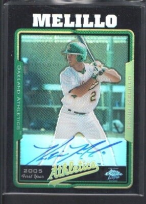 KEVIN MELILLO 2005 TOPPS CHROME #243 ROOKIE BLACK REFRACTOR AUTOGRAPH ...
