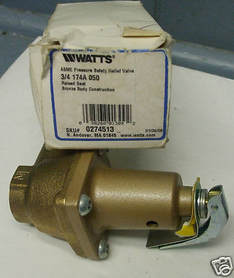 VALVE, WATTS BRAND #174A, 3/4" PRESSURE RELIEF, 50 PSI, P/N 0274513 | eBay
