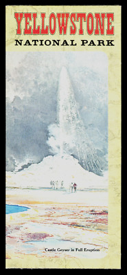 1967 Yellowstone National Park Folding Flyer Map Pamphlet Vintage | eBay