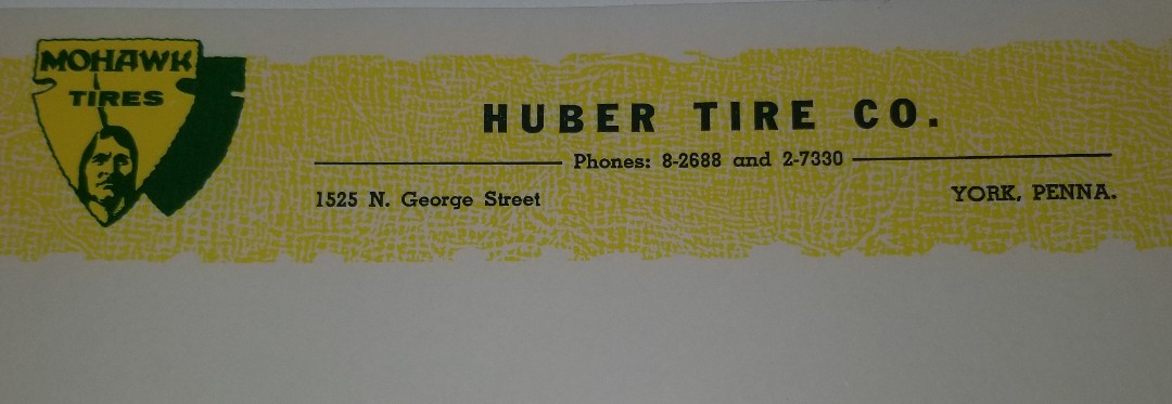 Unused 1920s Letterhead Mohawk Tires Huber Tire Co York PA Chief | eBay