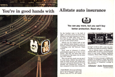 1964 Allstate Insurance: You're In Good Hands Vintage Print Ad | eBay