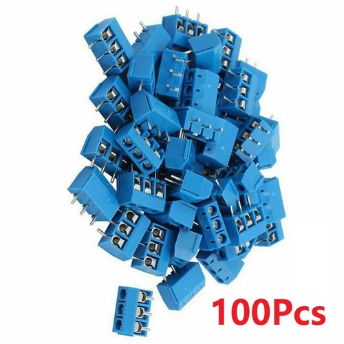 100 Pcs Compact 3 Pin Plug-in PCB Screw Terminal Block Connector KF301 ...