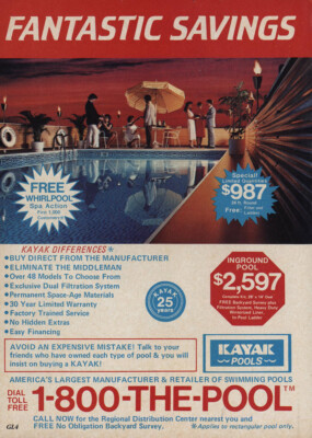 1984 Kayak Pools: Fantastic Savings Vintage Print Ad | eBay