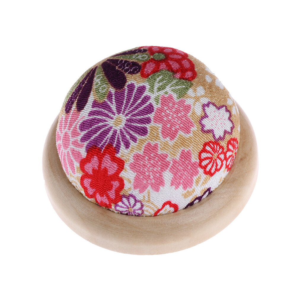 Wood base needle pin cushion pillow needles holder sewing ...