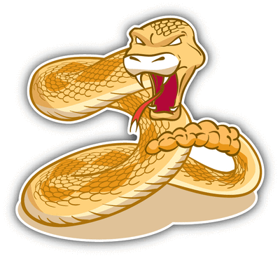 Rattlesnake Mascot Cartoon Car Bumper Sticker Decal 5" x 5" | eBay