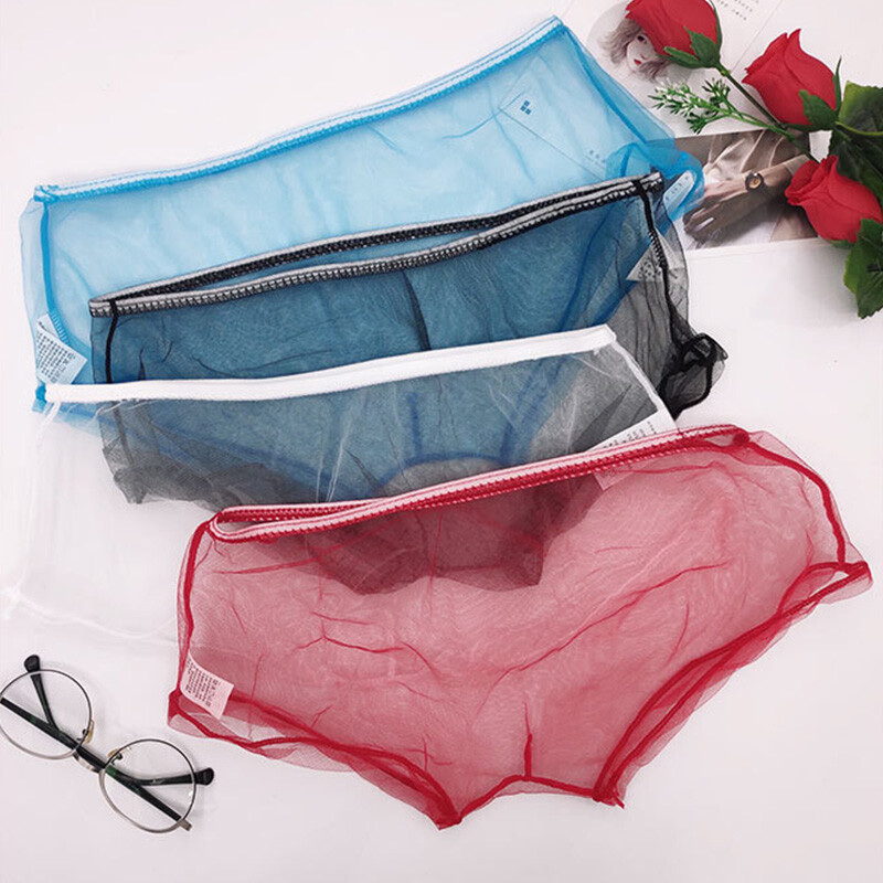 Mens See through Boxer Briefs Sheer Mesh Bulge Pouch Underwear Shorts ...