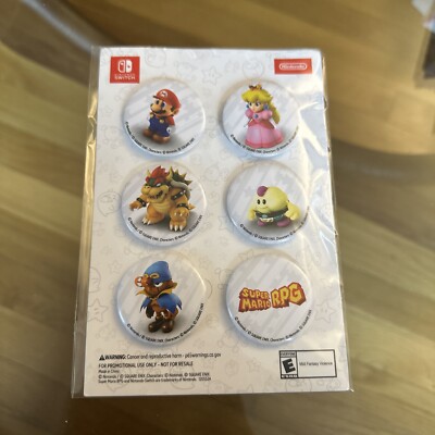 Super Mario RPG Button Set GameStop Pre-Order Exclusive Bonus ...