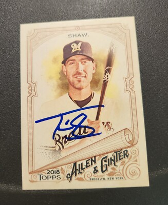 Travis Shaw Autograph Signed 2018 Topps Allen & Ginter Milwaukee ...