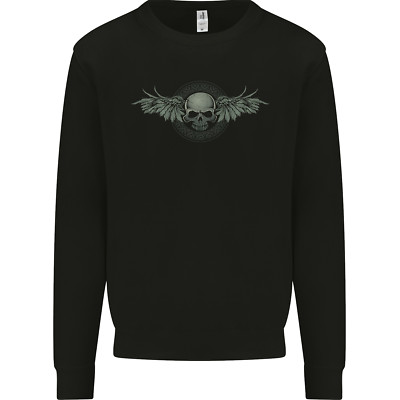 Un Felpa Con Teschio Tribale E Ali Gothic Goth Rock Music Uomo | eBay