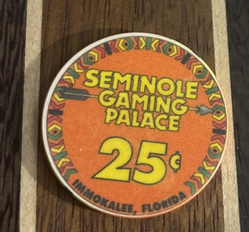 SEMINOLE GAMING PALACE CASINO 25¢ hotel casino gaming poker chip ...
