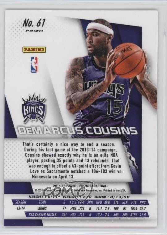 2014-15 Panini Prizm Yellow & Red Mosaic Prizm DeMarcus Cousins #61 0q0 ...