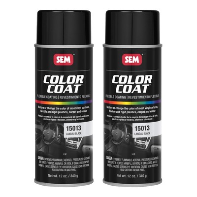 SEM 15013 Color Coat Landau Black Vinyl Spray Paint 12 oz. Aerosol (2 ...