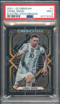 2021 Panini Obsidian Electric Etch Orange /25 Lionel Messi PSA 9 ...