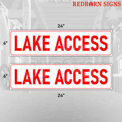Lake Access 6"x24" REAL ESTATE RIDER SIGNS Double Sided 2PK - Visible ...