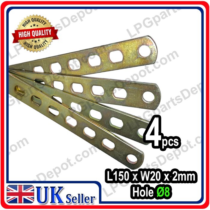 4x METAL BRACKETS with holes 150mm x 20mm Perforated Mounting Bracket ...