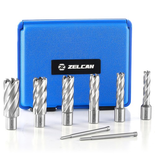 Annular Cutter Set 6pc HSS Magnetic Drill Bit Kit with 2 Pilot Pins and ...