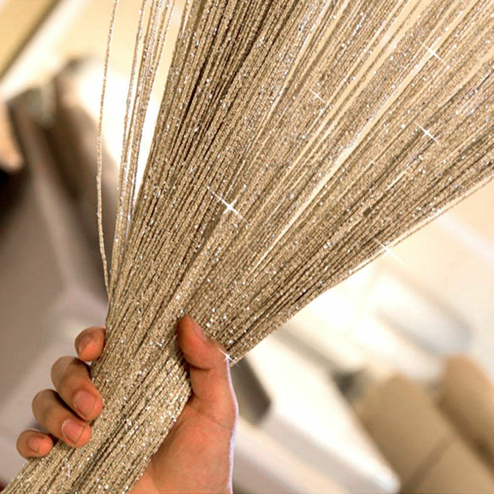 ANMINY Glitter String Door Curtain Room Dividers Fringe Window Panel ...
