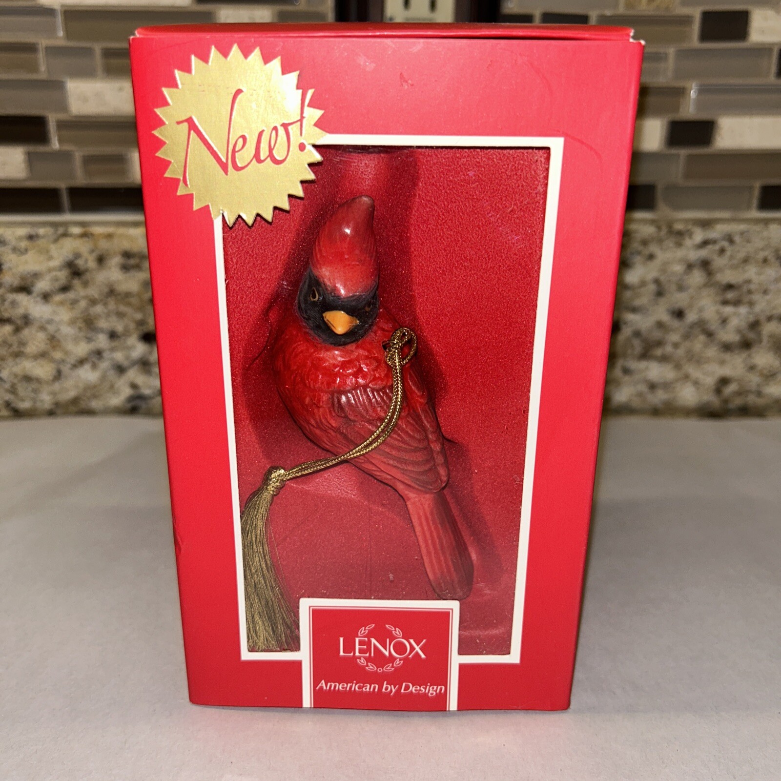 RARE Lenox Christmas Cardinal Ornament 4” Red HTF Bird Tassel in box ...
