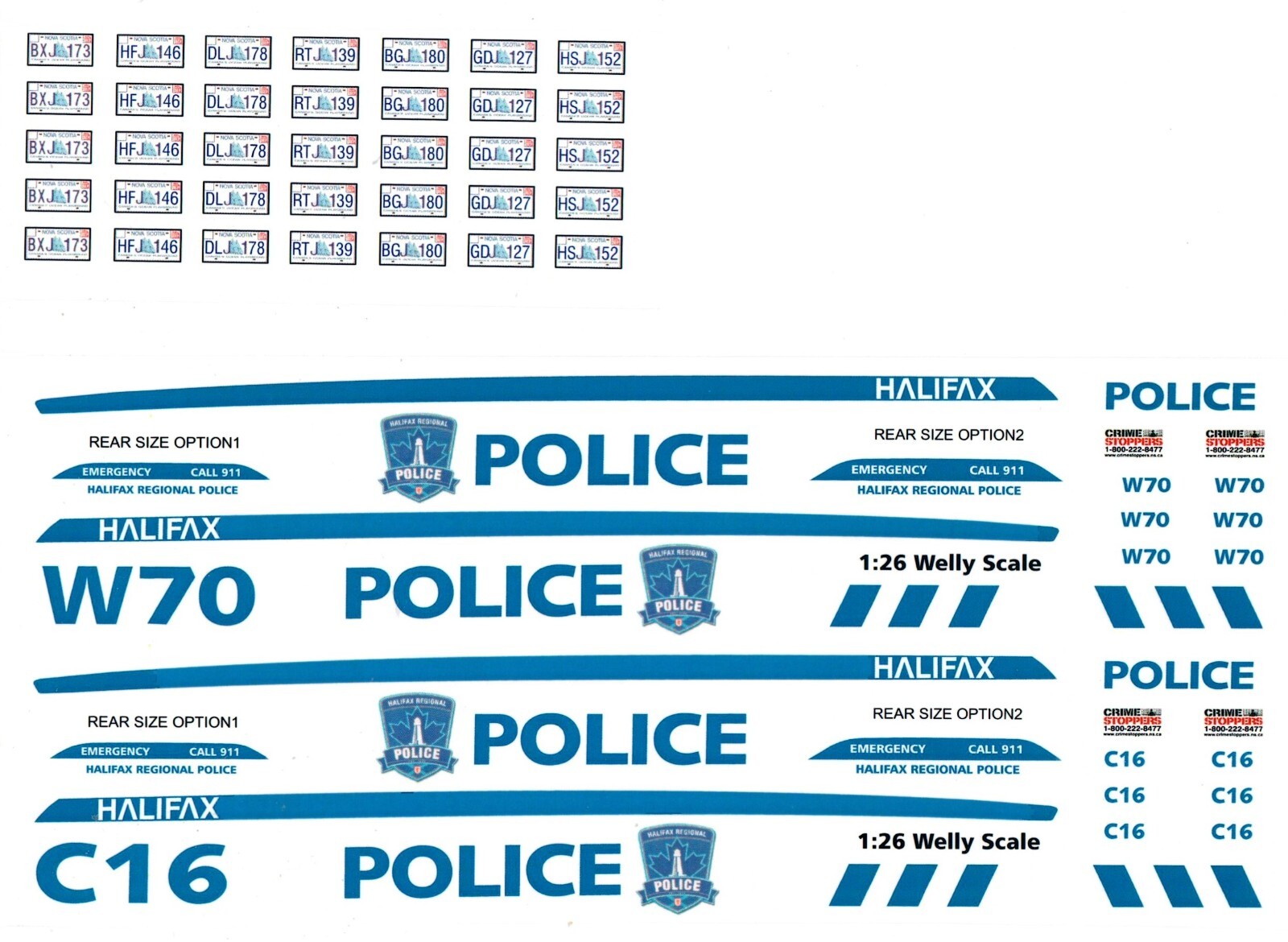 1/24, 1/25 Police Car decals (Bill Bozo - Halifax, Canada) | eBay