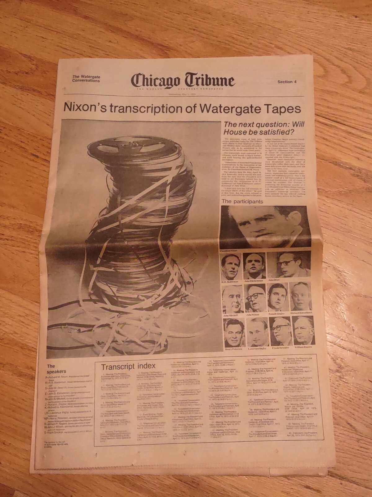 Nixon’s transcription of Watergate Tapes, Chicago Tribune 5/1/1974 ...