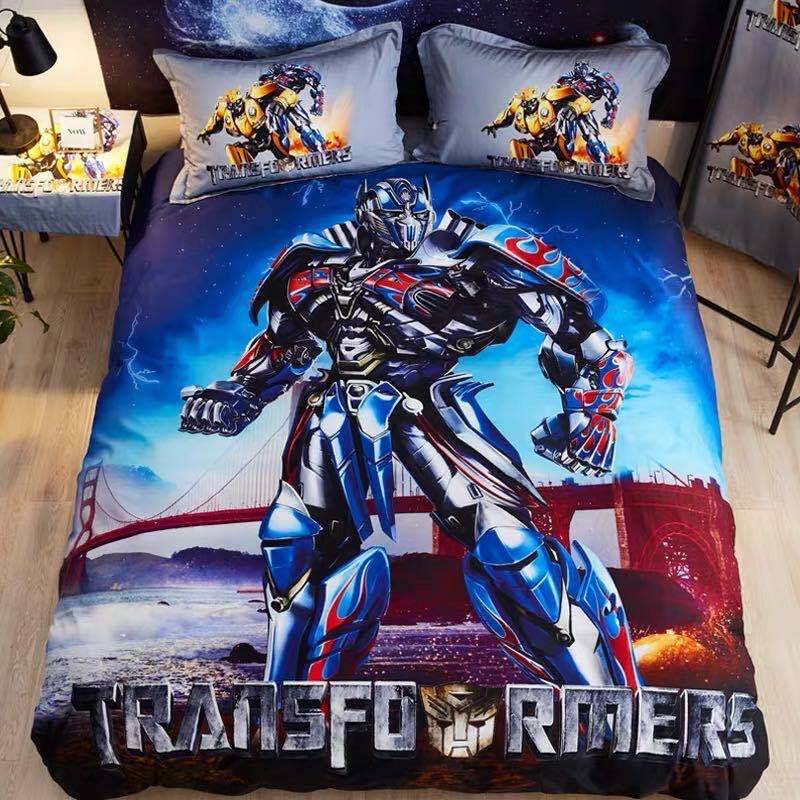 100% Cotton Transformers Optimus Prime Protects Us Single Bed Quilt ...