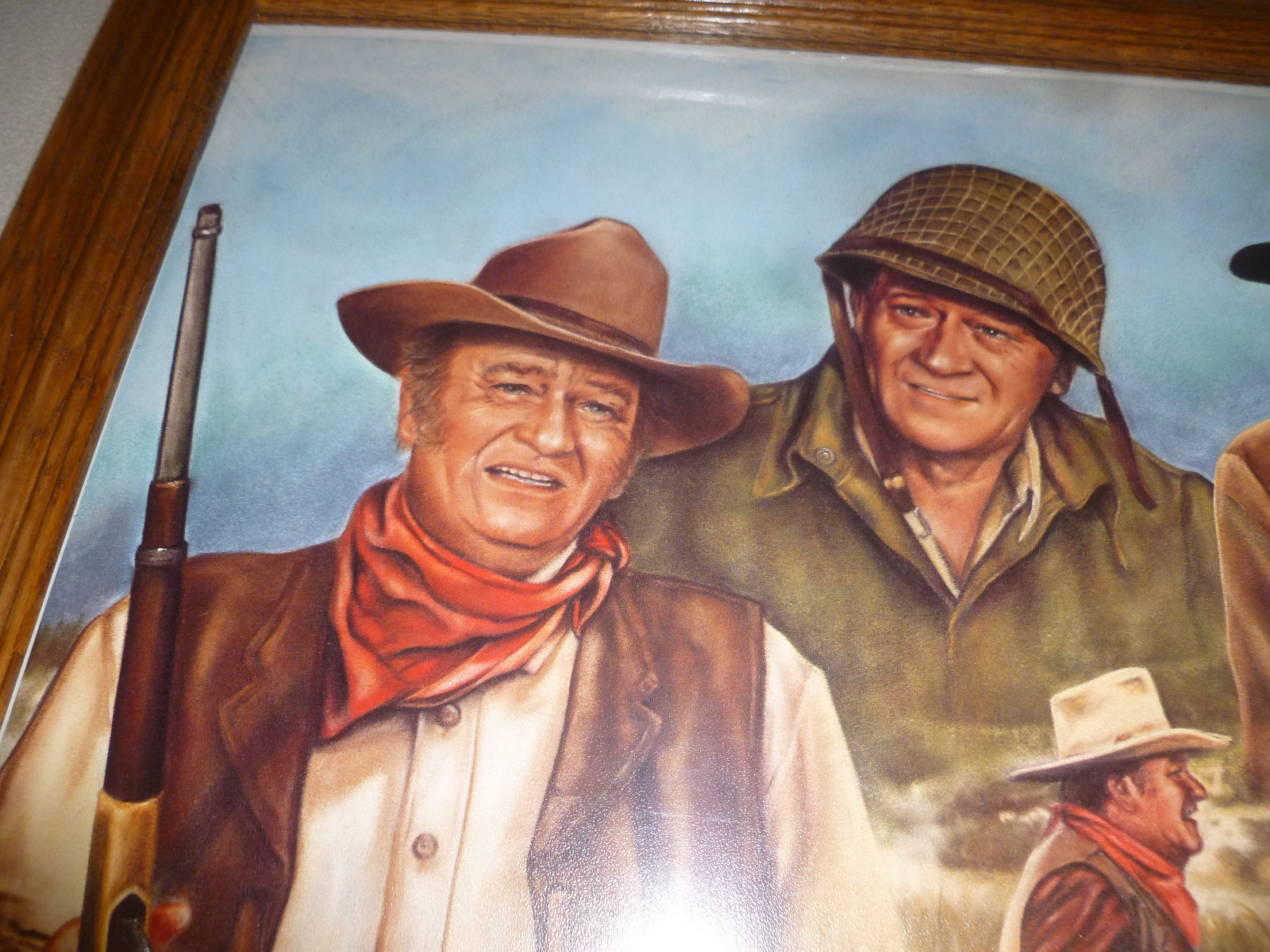 FRAMED SIGNED DEBRA COLBURN ROUEN PRINT JOHN WAYNE POSTER AUTOGRAPHED ...