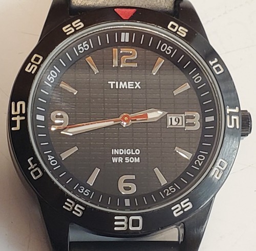 TIMEX Men's Quartz Watch - Black Textured Face - 42mm Case - Nice ...