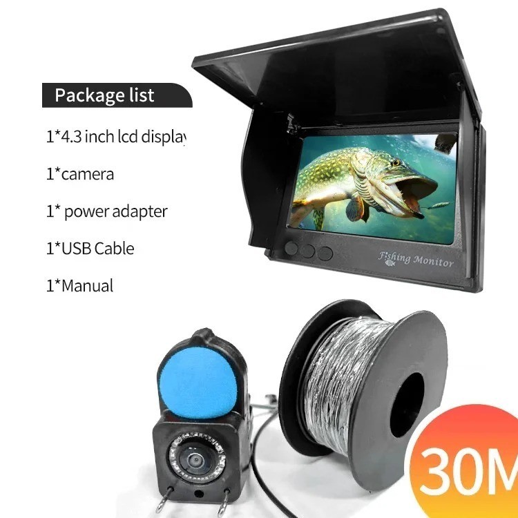 Underwater Fish Finder Camera 1080P HD 4.3" LCD Night Vision Fishing ...