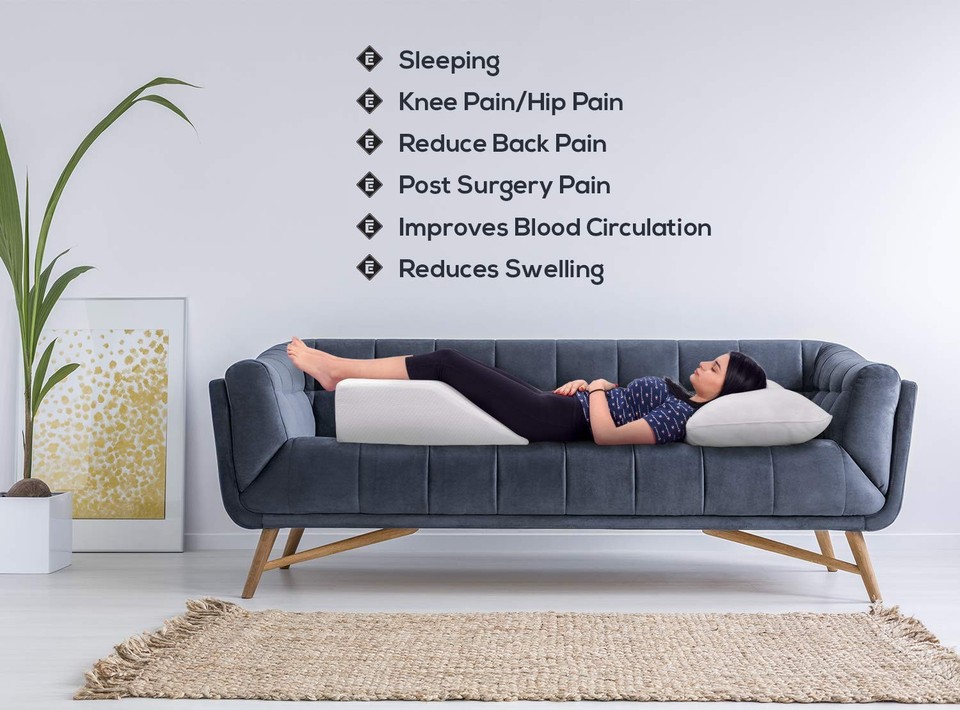Ebung Memory Foam Leg Elevation Pillows - Leg Support Pillow to Elevate ...