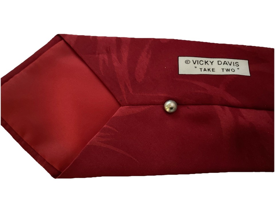 Red Vicky Davis Neck Tie Silk Take Two Aspirin Tie Tack Doctor Medical ...