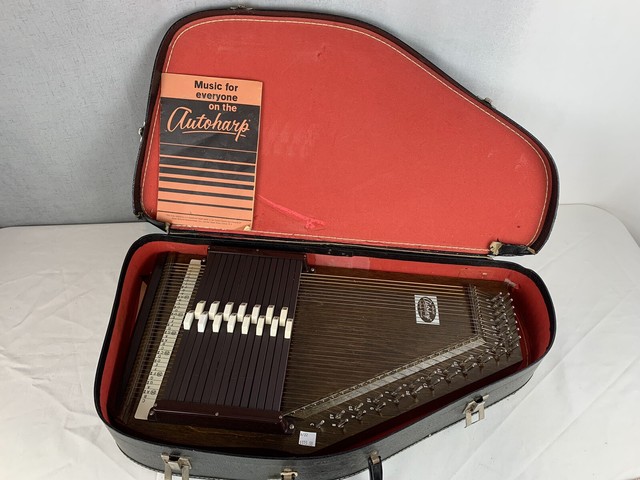 EXC Vintage 1979 Autoharp by Oscar Schmidt 36 Strings Zither Wood Case ...