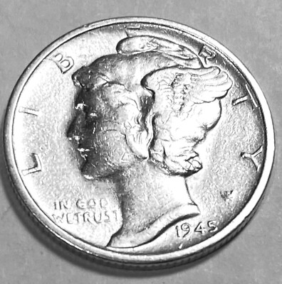 1945 Mercury Dime Micro S Free Shipping Choice Au / Bu | eBay