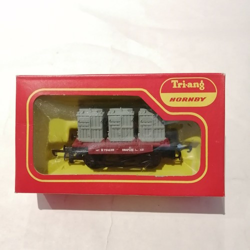 Tri-ang - R340 Conflat Wagon Three Containers Wagon BR B734259 - HO/OO ...