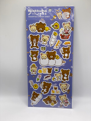 Brand New Rare Cute Japanese Rilakkuma Blue Dango Sticker Sheet 4" by 9 ...