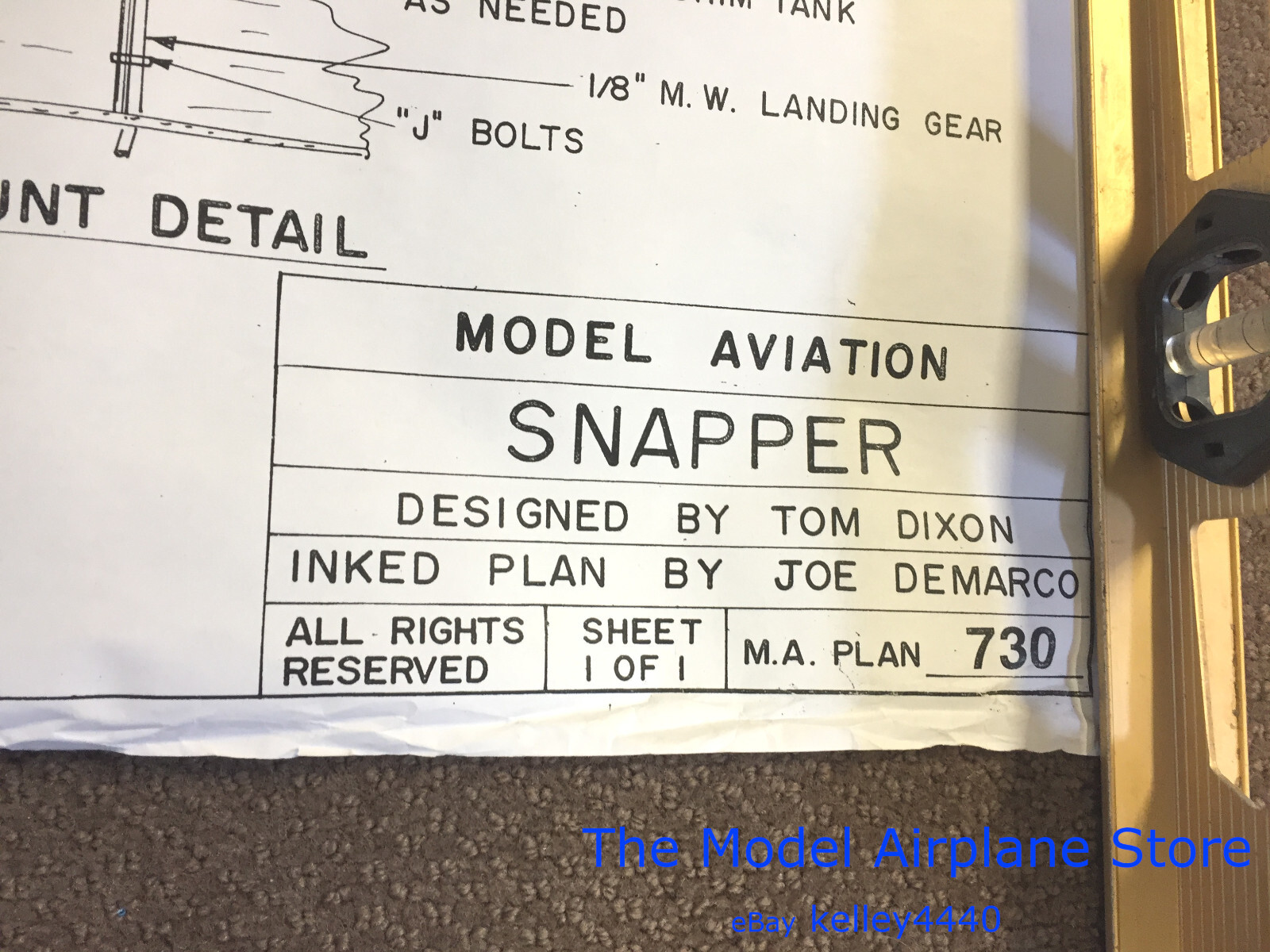 3 Sets of Plans for Oriental Snapper Nobler Control Line Stunt Model ...