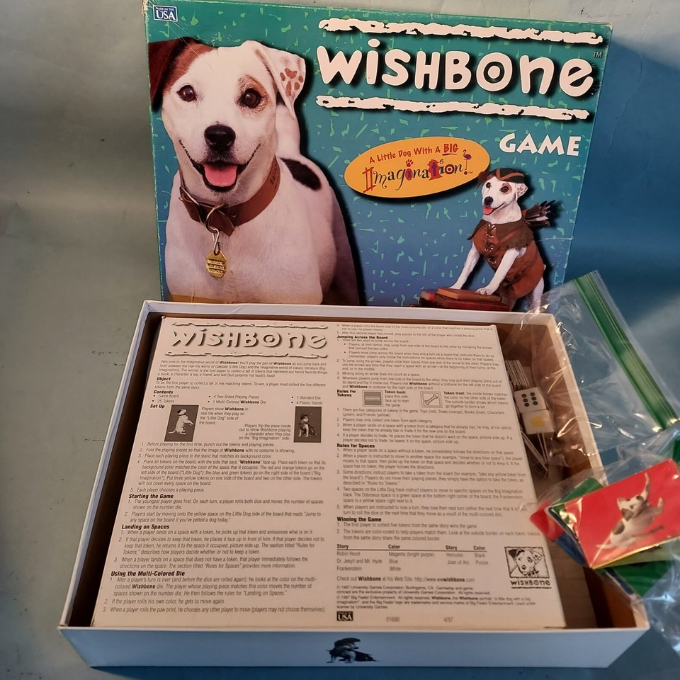 Wishbone 1997 Jack Russell Terrier Dog Board Game PBS TV Show Complete ...