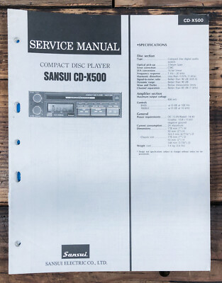 Sansui CD-X500 CD Player Service Manual *Original* | eBay