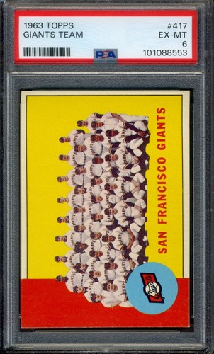 1963 Topps #417 San Francisco Giants Team PSA 6 EX-MT | eBay