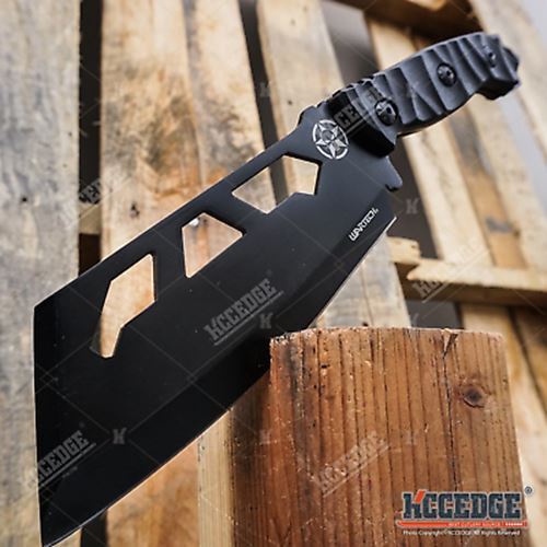 11" TACTICAL FIGHTING CLEAVER FULL TANG FIXED BLADE KNIFE RAZOR SHARP