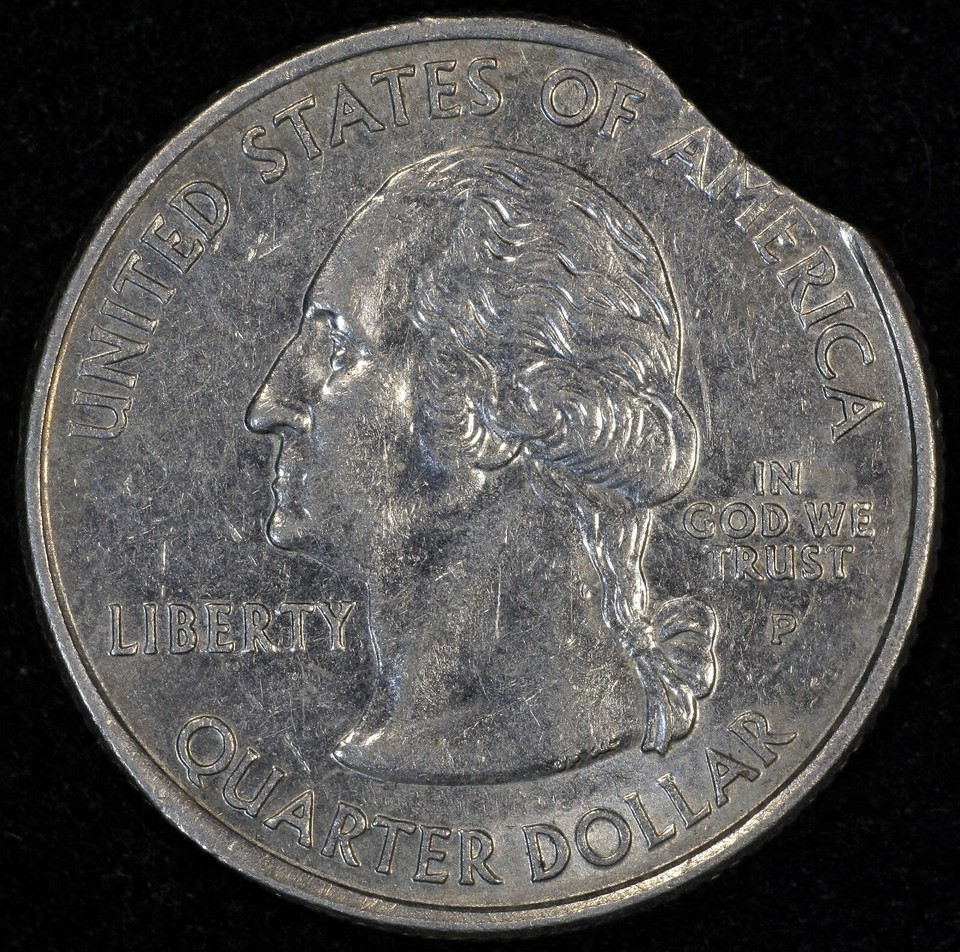 2005-P Clipped Planchet US Mint Error Coin West Virginia Statehood ...