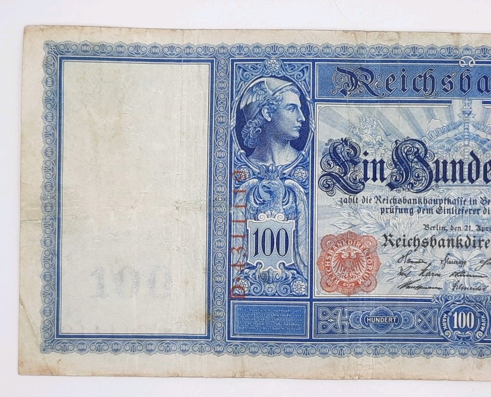 1910 - German 2nd Empire, GERMANY - 100 German Mark / Reichsmark ...