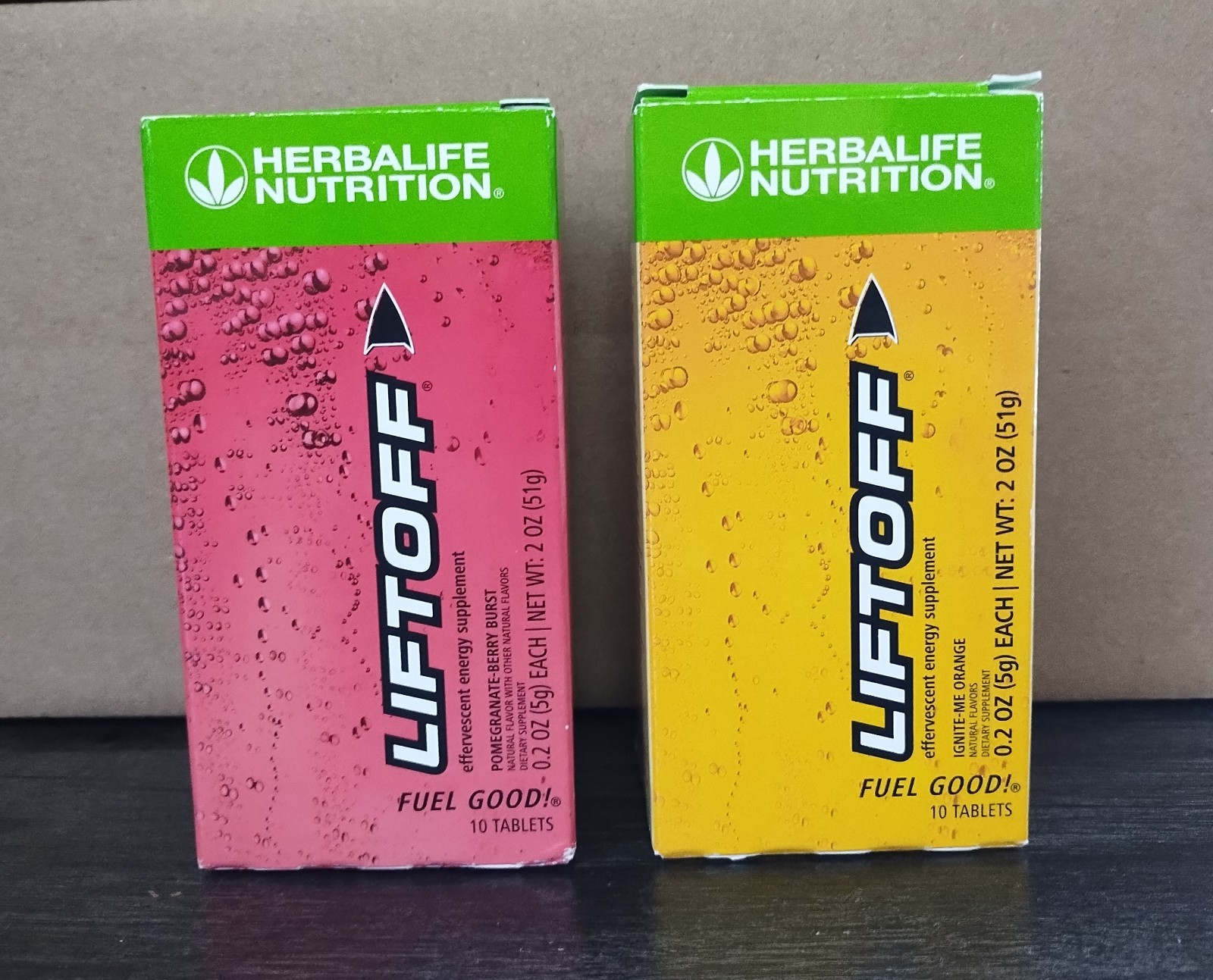 Herbalife Liftoff 2‑Pack (10 Tabs/Pack) Pomegranate‑Berry & Ignite‑Me ...