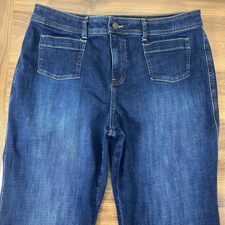 Talbots Womens Blue Simply Flattering Collection Wide Leg Jeans Size ...