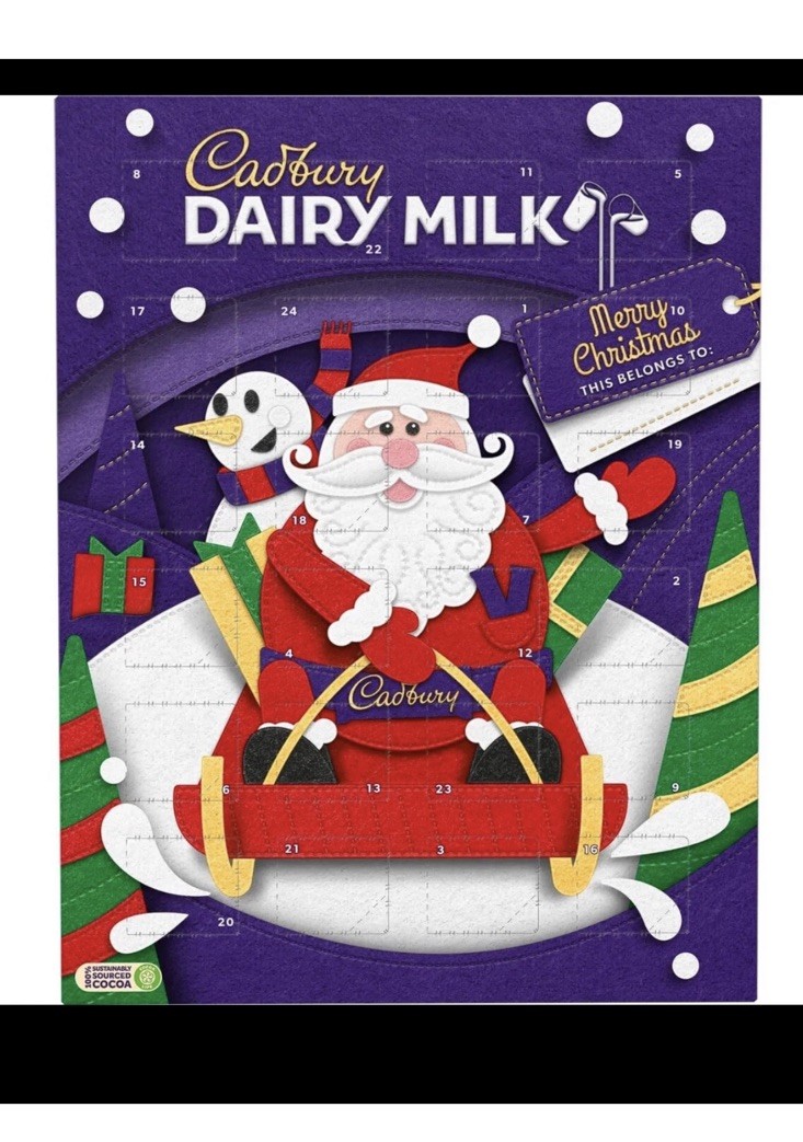 Cadbury Dairy Milk Advent Calendar Chocolate Christmas Advent Calendar ...