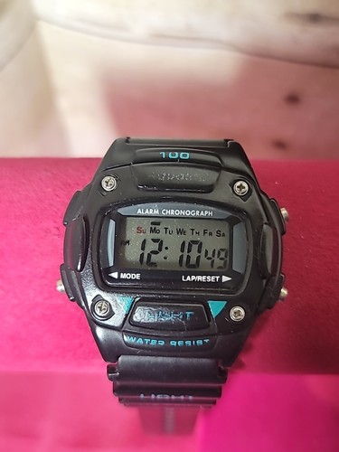 Aqualite Watch Digital, Chronograph,blue Indigo Light, WR100M, Works | eBay