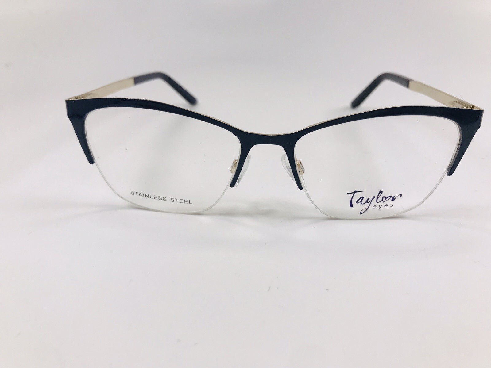NEW Taylor Eyes EMMIE Blue Semi Rimless Eyeglasses 51/16/140 | eBay